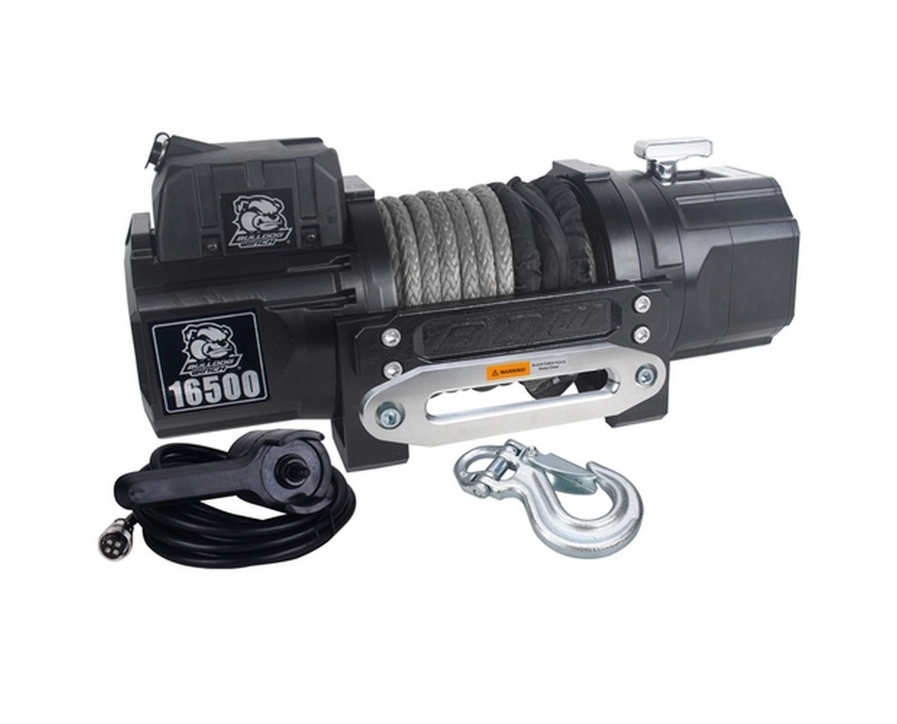 Bulldog Winch 16,500lb Heavy-Duty Winch w/80' Synthetic Rope